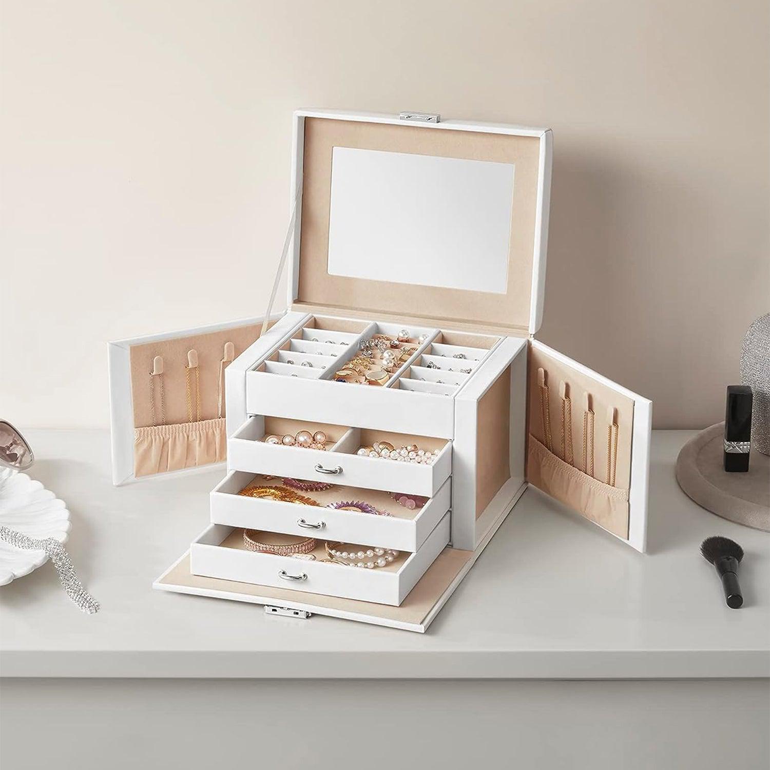 Škatla za nakit, organizator nakita s 4 nivoji, pladnji za nakit na za ...